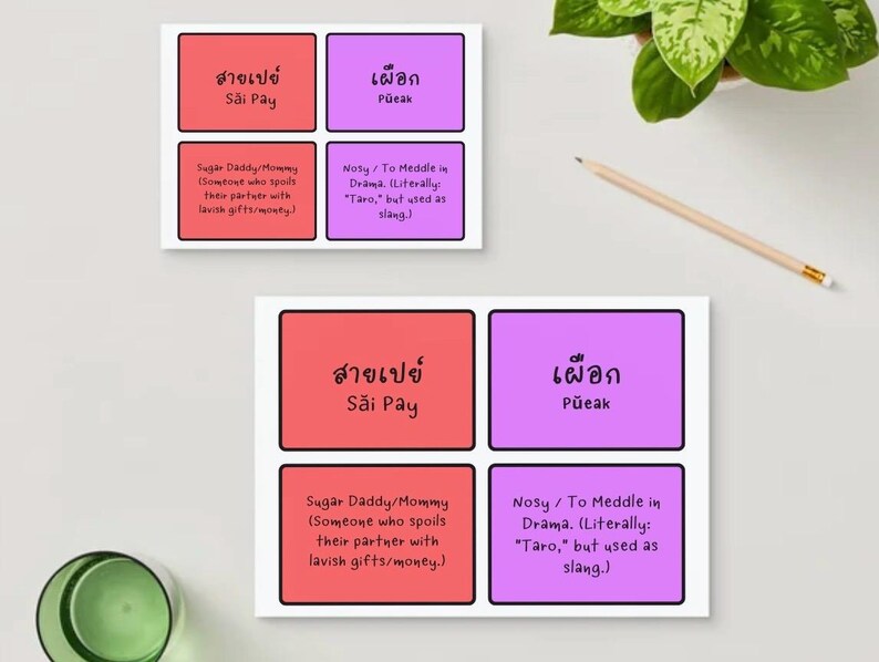 Thai Slang Flashcards: Gen Z Words, Bilingual Party Game (digital ...