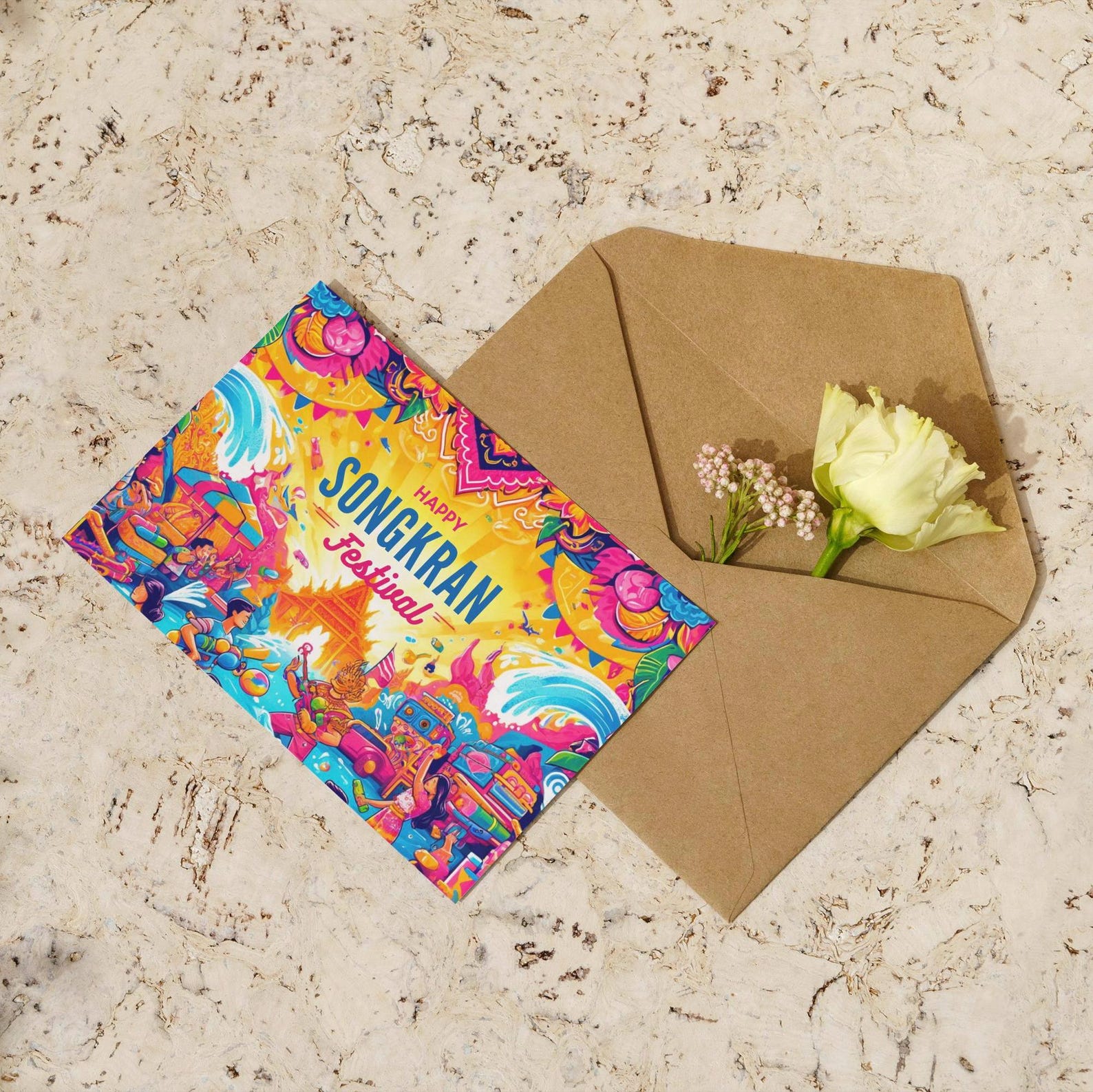 Happy Songkran Festival Greeting Card - Digital PDF Download | Thai ...