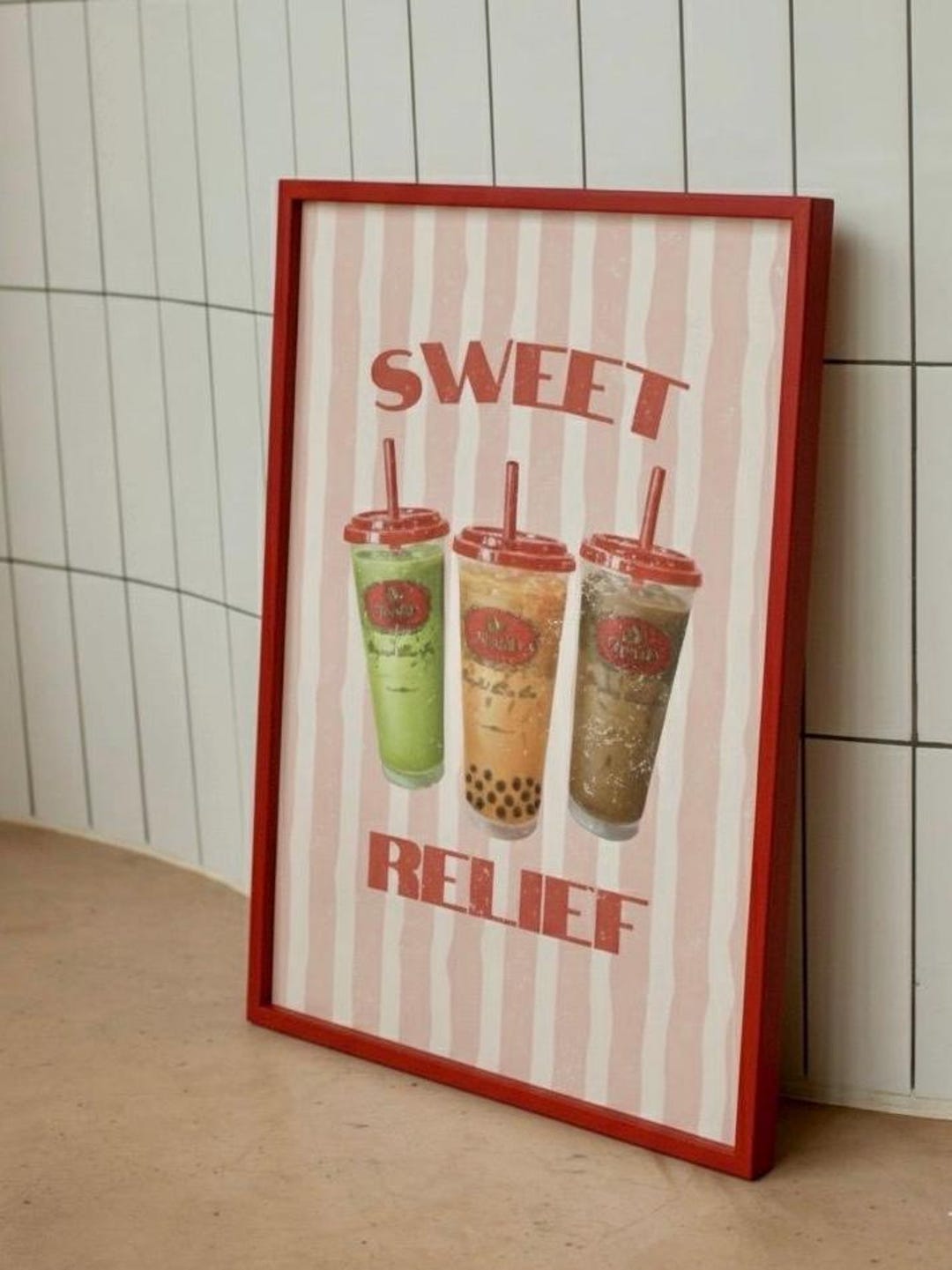 Cha Tra Mue Thai Tea Poster: Boba Drink Kitchen Art (PNG) - Etsy