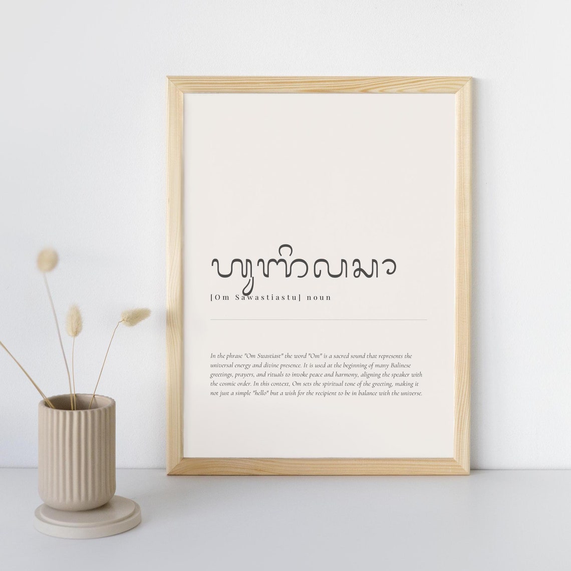 Hello Balinese Script Poster | Om Swastiastu Digital Download ...