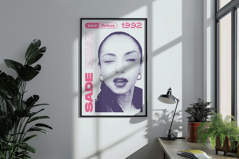 Sade Adu Poster, Music Wall Art, Band Cover Graphic, Soul Music Poster, R&B Poster, Digital Art ...