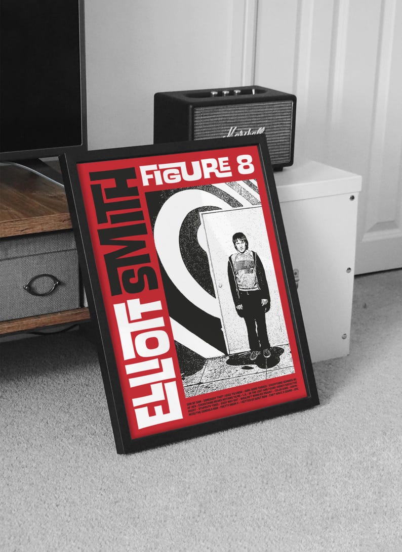 Elliot Smith Poster, Music Wall Art, Band Cover Graphic, Slowcore ...