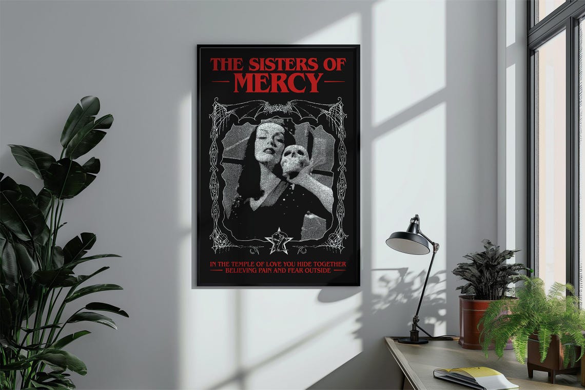 The Sisters of Mercy Poster, Music Wall Art, Band Cover Graphic ...