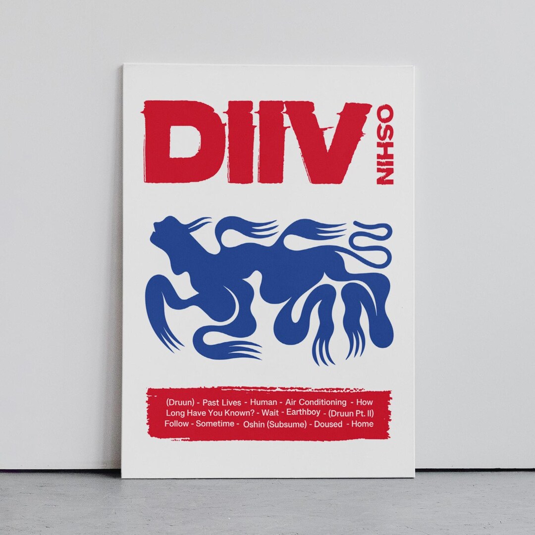 DIIV Poster, Music Wall Art, Band Cover Graphic, Shoegaze Poster ...