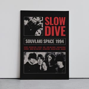 Slowdive Poster, Music Wall Art, Band Cover Graphic, Shoegaze Poster ...