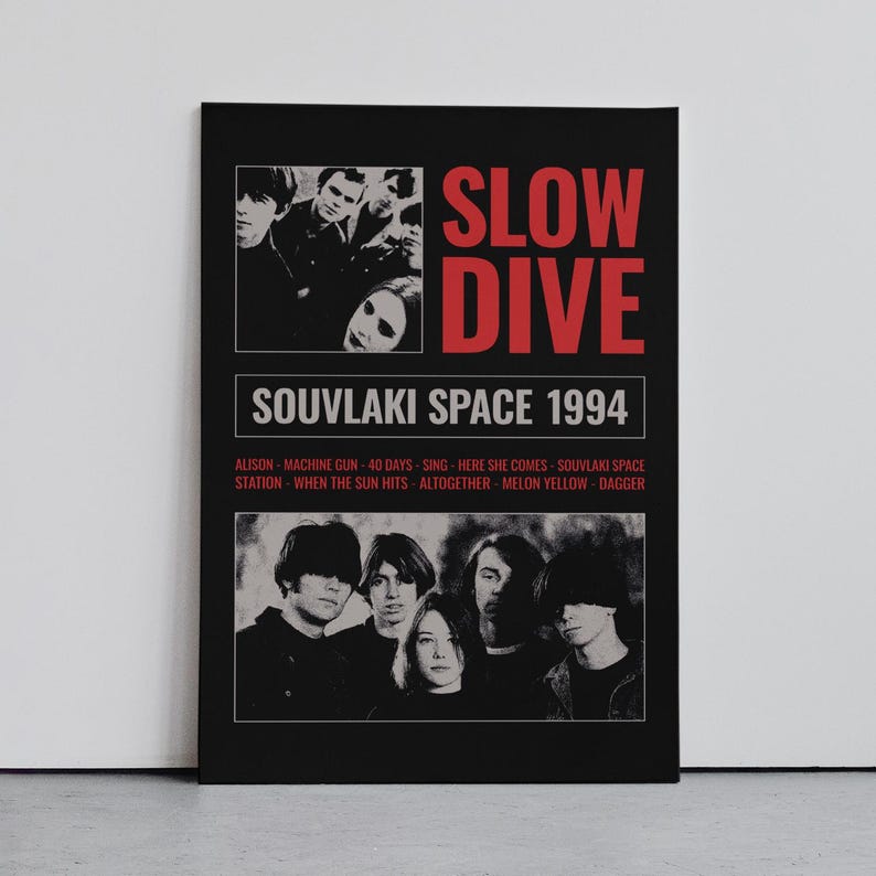 Slowdive Poster, Music Wall Art, Band Cover Graphic, Shoegaze Poster ...