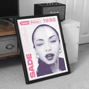 Sade Adu Poster, Music Wall Art, Band Cover Graphic, Soul Music Poster, R&B Poster, Digital Art ...