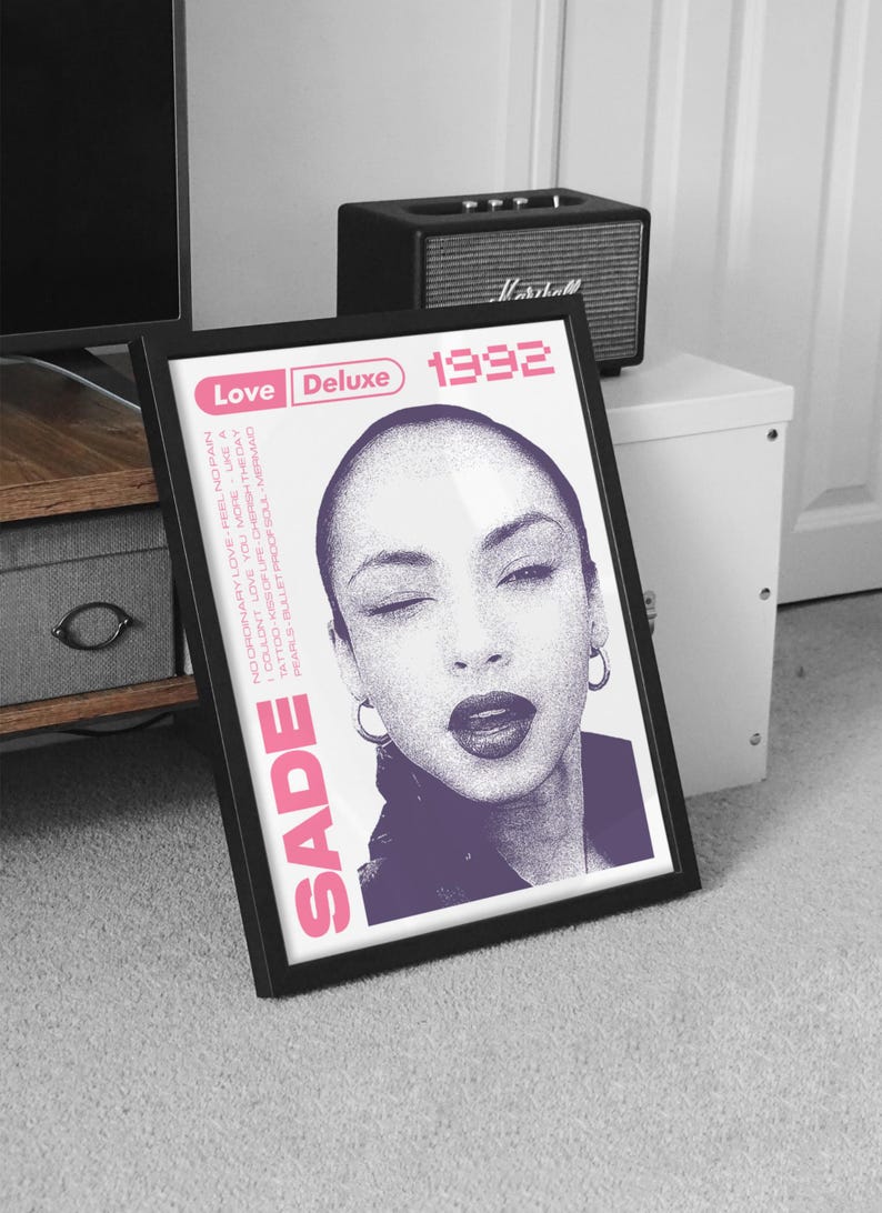 Sade Adu Poster, Music Wall Art, Band Cover Graphic, Soul Music Poster ...