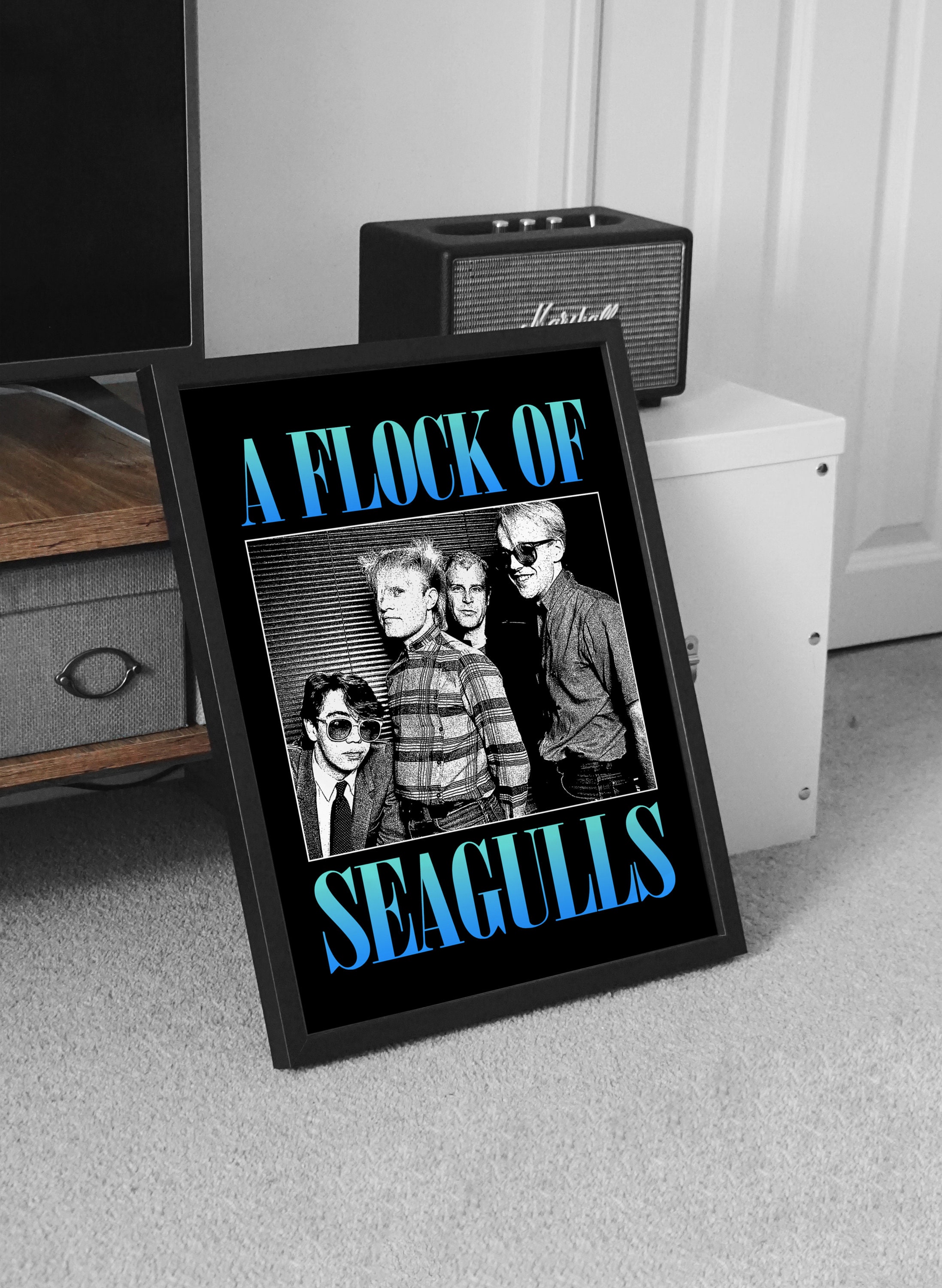 A Flock of Seagulls Poster, Music Wall Art, Band Cover Graphic, New ...
