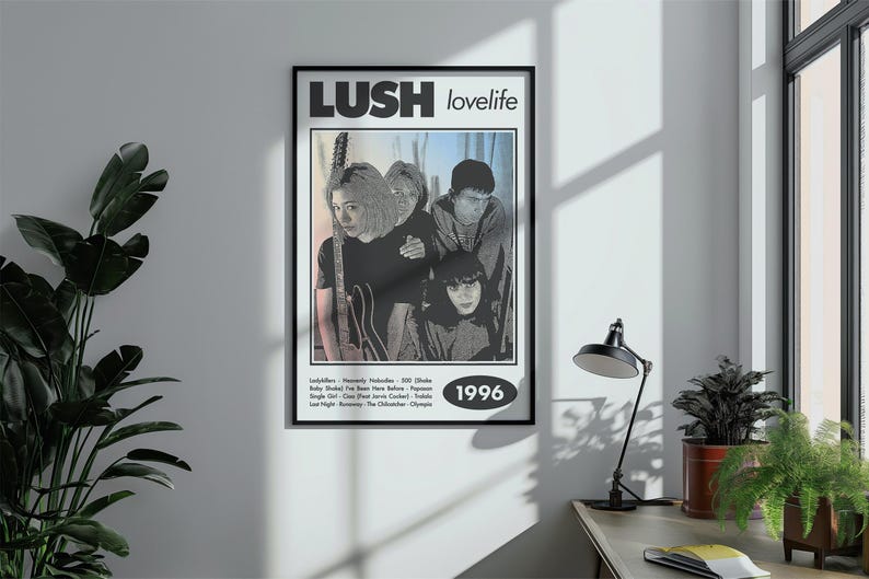 LUSH Band Poster, Music Wall Art, Band Cover Graphic, Shoegaze Poster ...