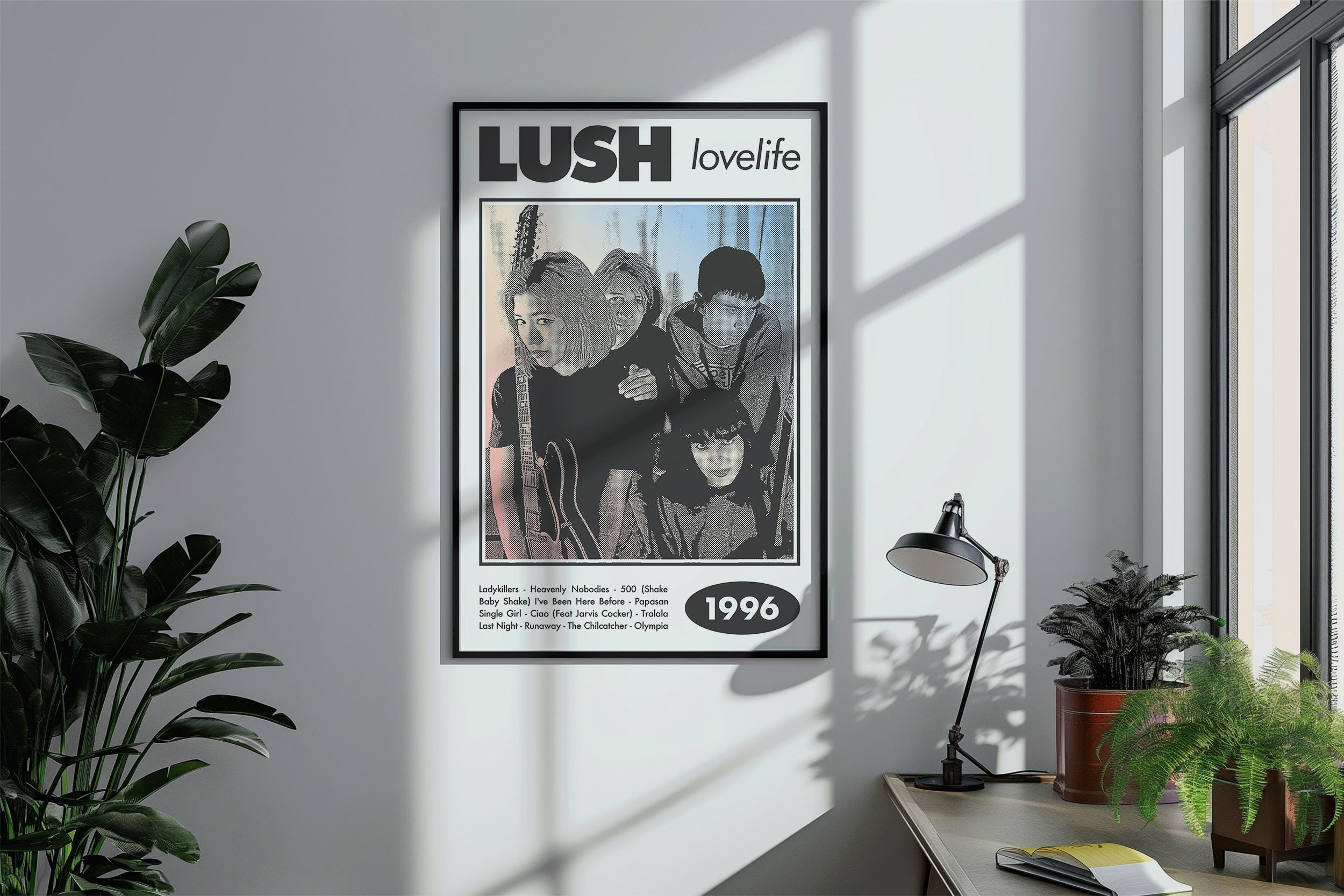 LUSH Band Poster, Music Wall Art, Band Cover Graphic, Shoegaze Poster ...