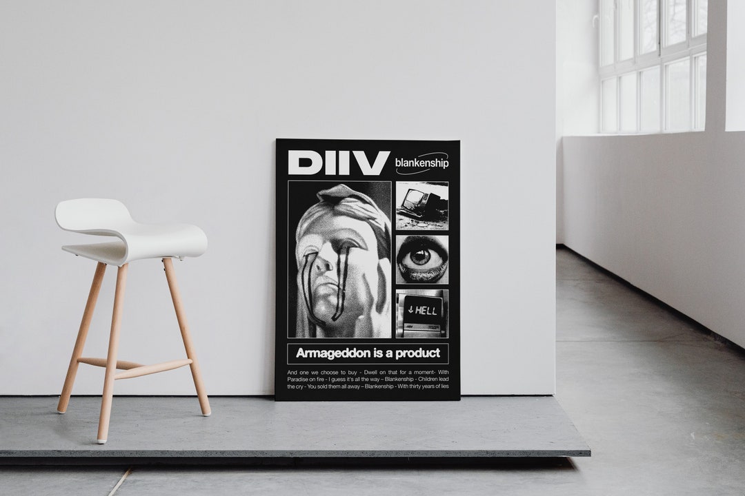 DIIV Poster, Music Wall Art, Band Cover Graphic, Post Punk Poster ...