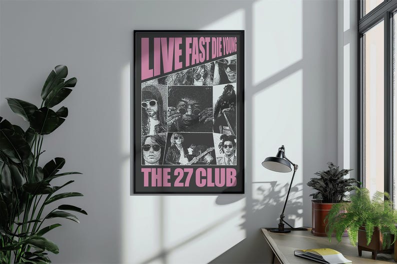 27 Club Poster, Grunge Poster, Rock Poster, Digital Art Print - Etsy