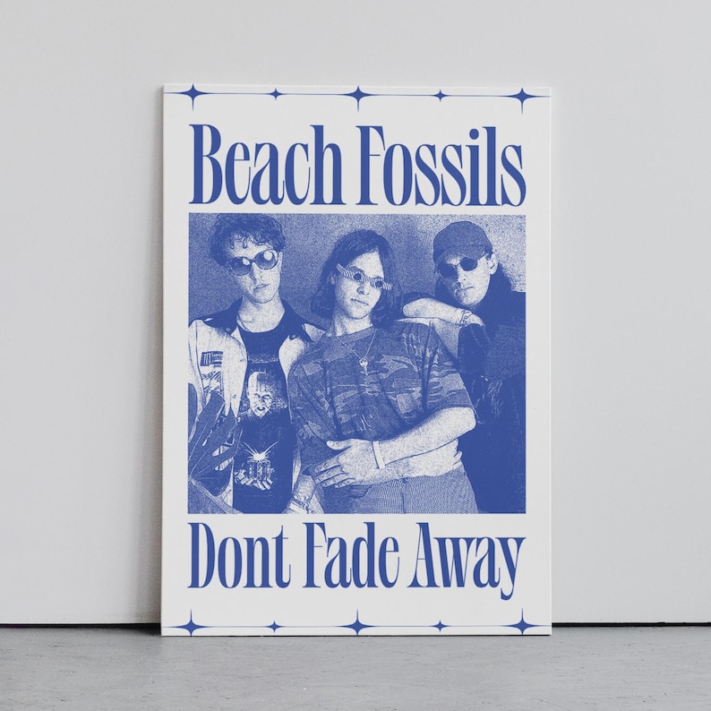 Beach Fossils Poster, Music Wall Art, Band Cover Graphic, Indierock ...
