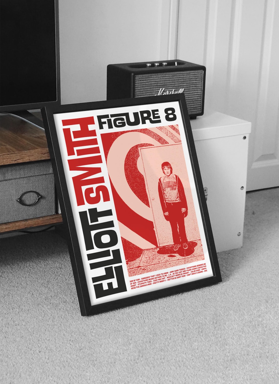 Elliot Smith Poster, Music Wall Art, Band Cover Graphic, Slowcore ...