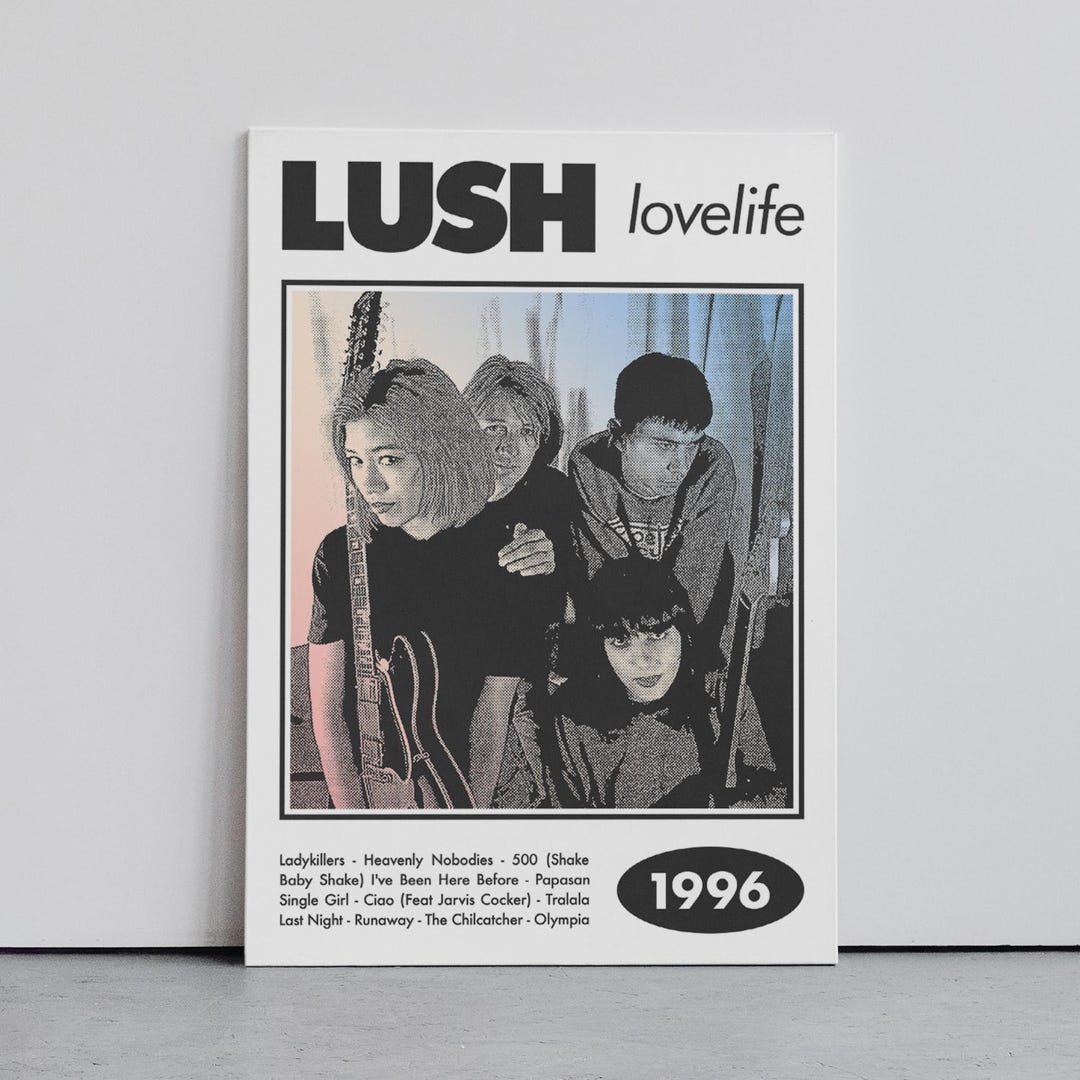 LUSH Band Poster, Music Wall Art, Band Cover Graphic, Shoegaze Poster ...