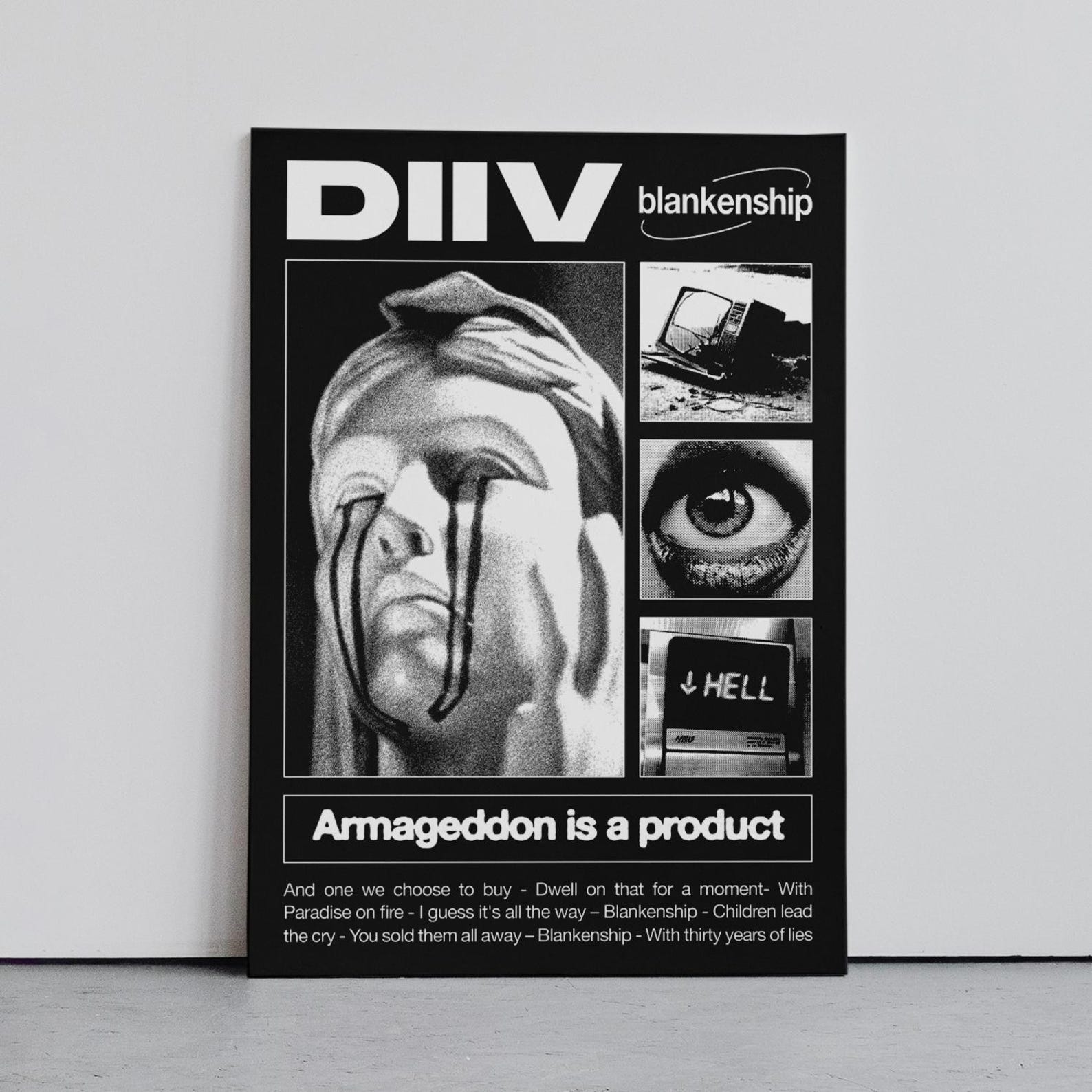 DIIV Poster, Music Wall Art, Band Cover Graphic, Post Punk Poster ...