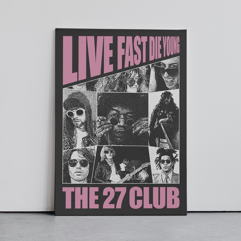 27 Club Poster, Grunge Poster, Rock Poster, Digital Art Print - Etsy