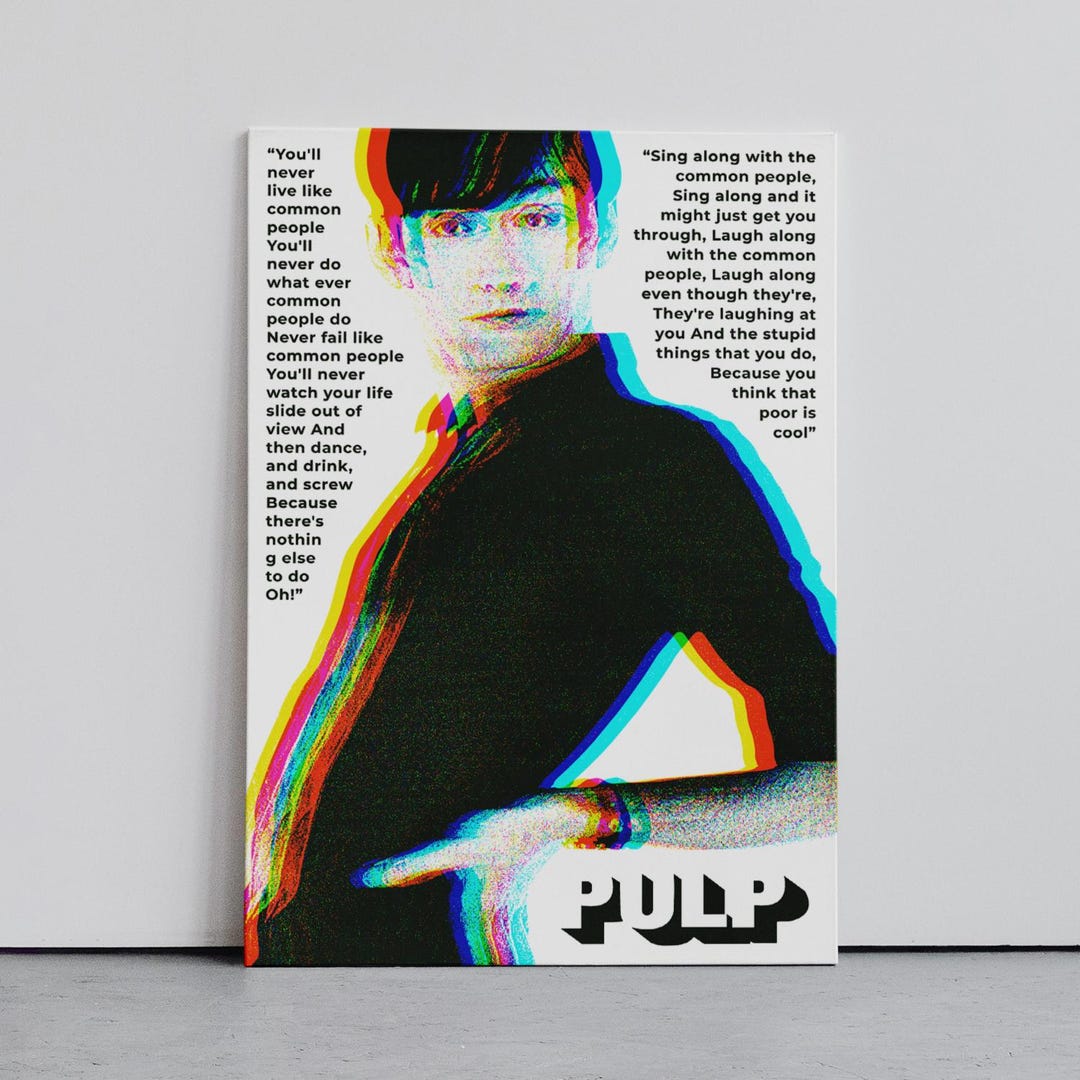 PULP Poster, Music Wall Art, Band Cover Graphic, Britpop Poster, Rock N ...