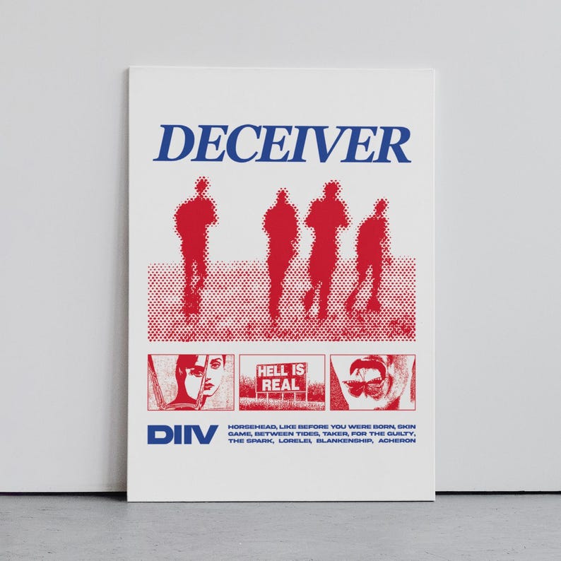 DIIV Poster, Music Wall Art, Band Cover Graphic, Shoegaze Poster ...