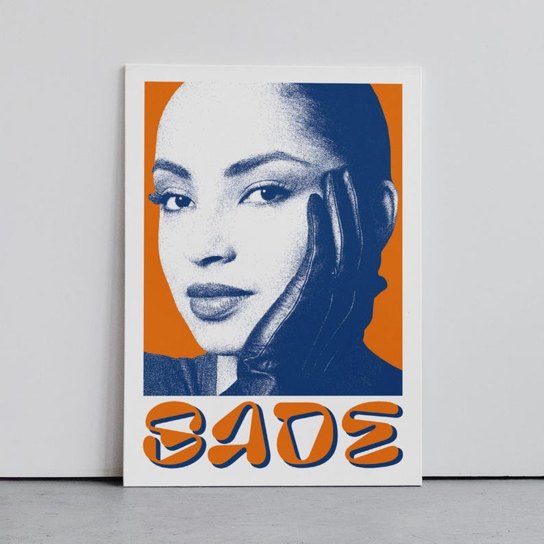 Sade Adu Poster, Music Wall Art, Band Cover Graphic, R&B Poster, Soul ...