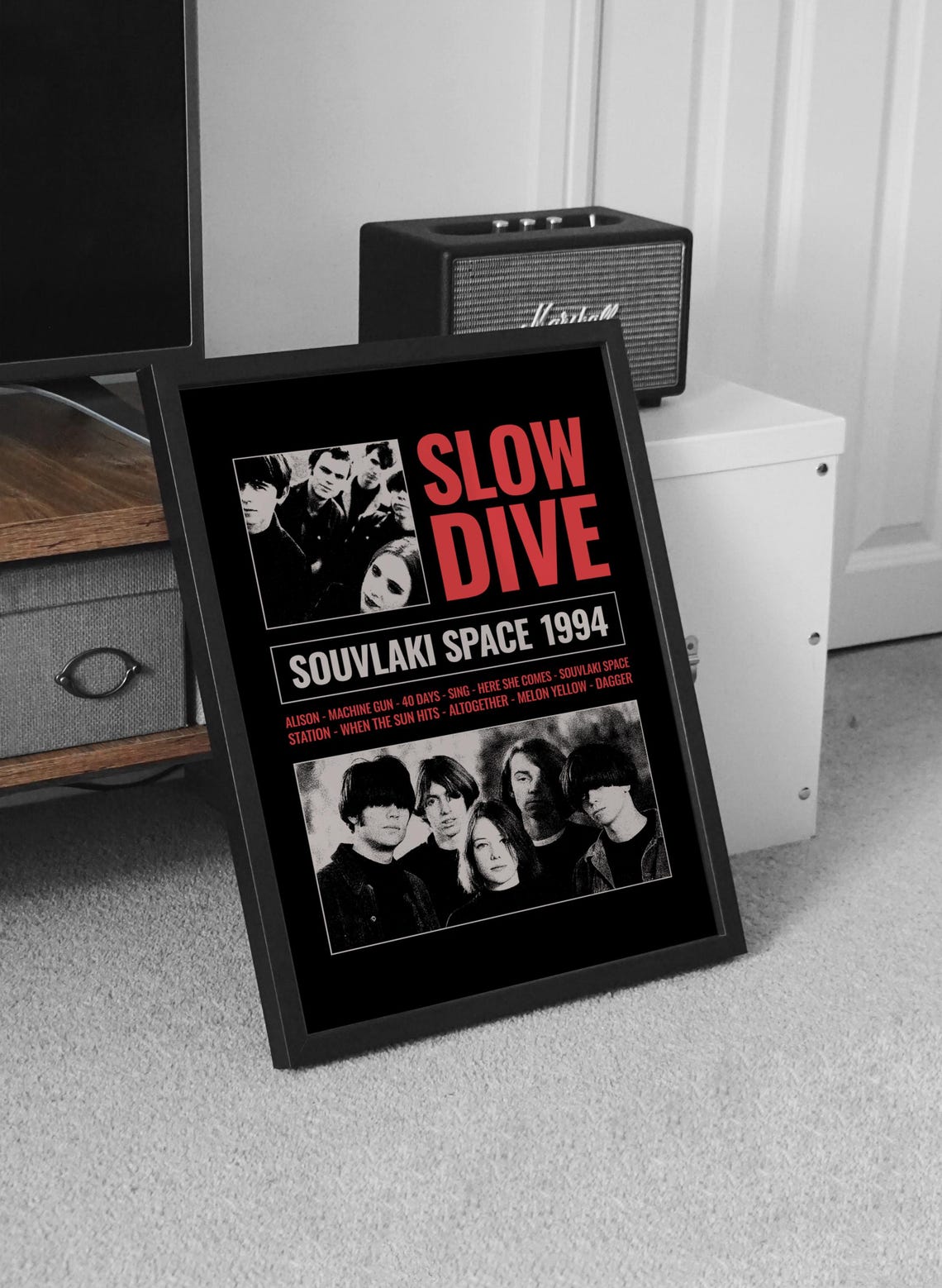 Slowdive Poster, Music Wall Art, Band Cover Graphic, Shoegaze Poster ...