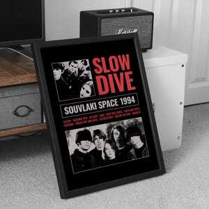 Slowdive Poster, Music Wall Art, Band Cover Graphic, Shoegaze Poster ...