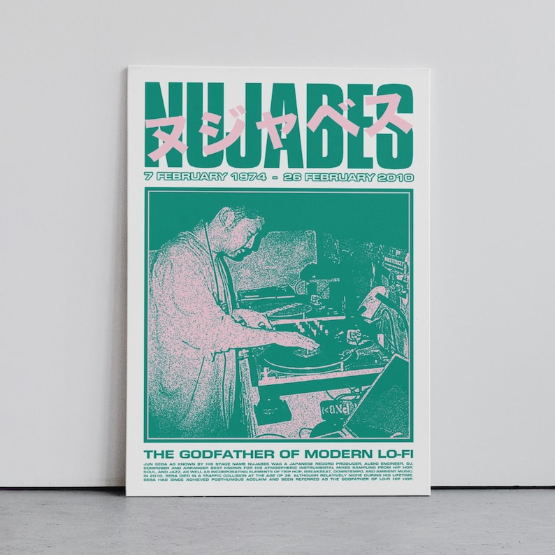 NUJABES (jun Seba) Poster, Music Wall Art, Retro Graphic, Hip Hop ...