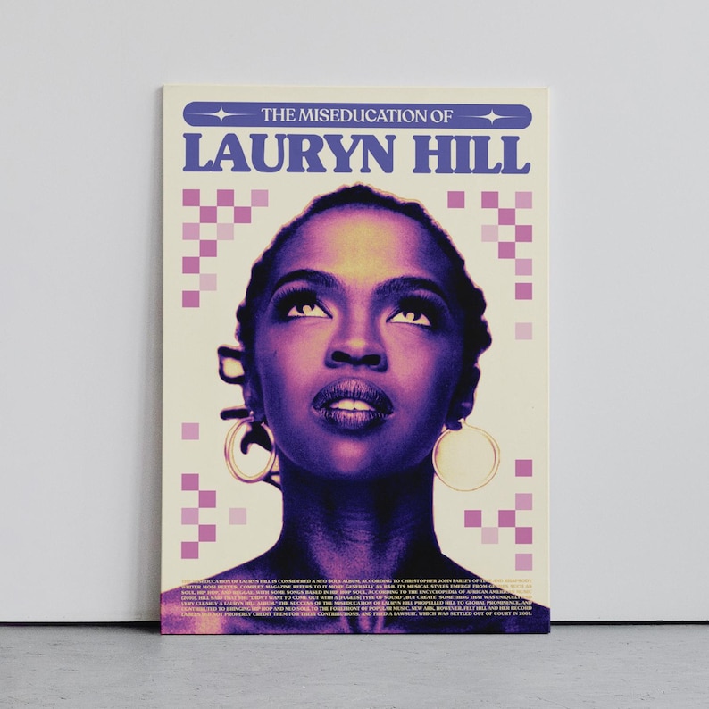 Lauryn Hill Poster, Music Wall Art, Retro Graphic, Jazz Poster, R&B ...
