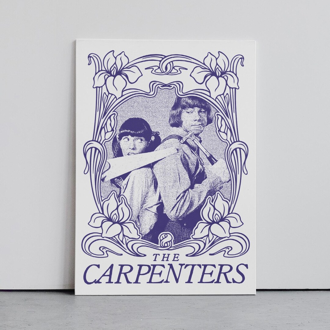 Carpenters Band Poster, Music Wall Art, Retro Graphic, 70s Music Poster ...