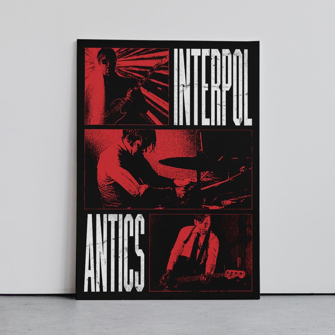 Interpol Band Poster, Band Cover Graphic, Indie Rock Poster, Post Punk ...