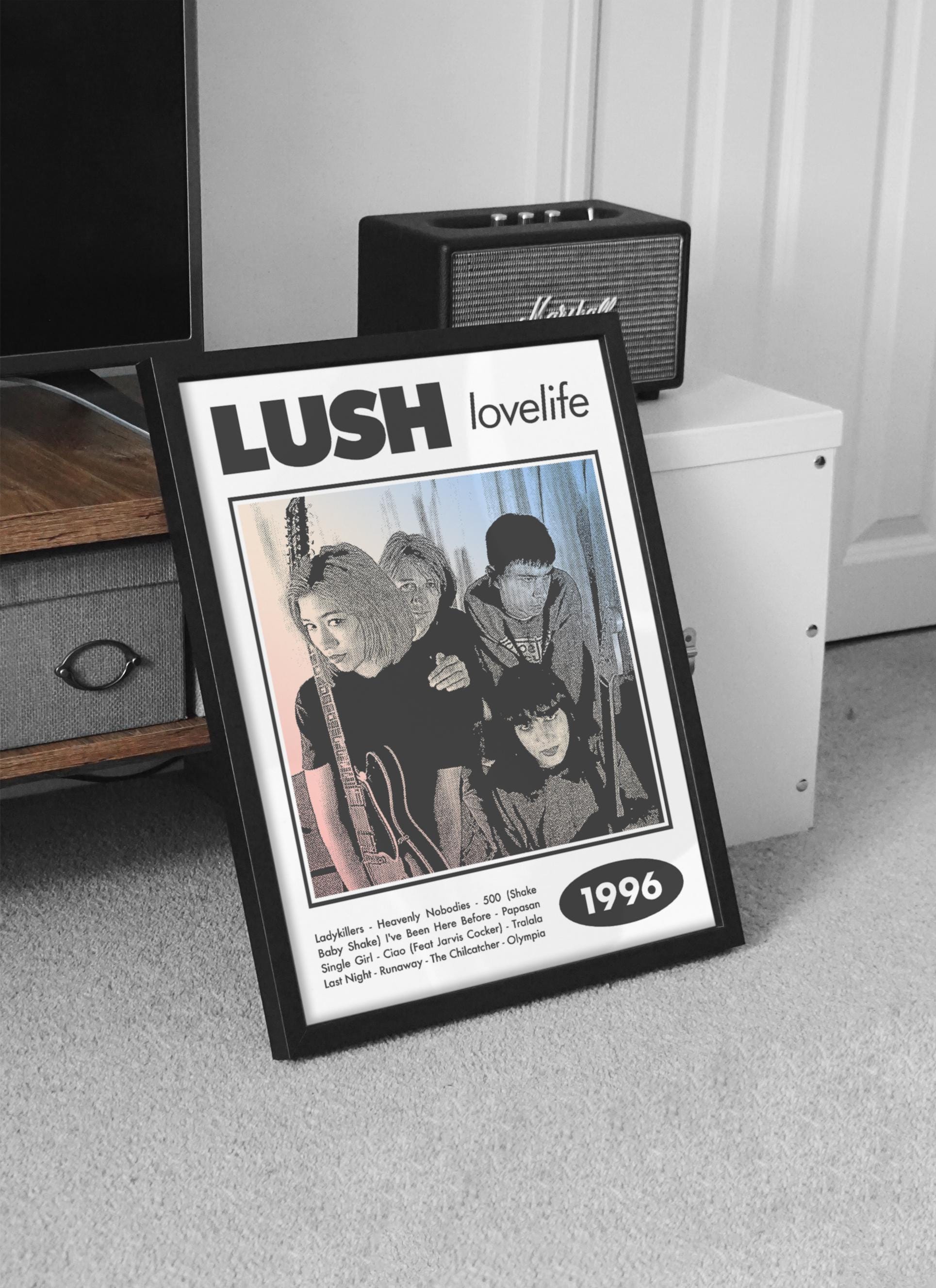 LUSH Band Poster, Music Wall Art, Band Cover Graphic, Shoegaze Poster ...