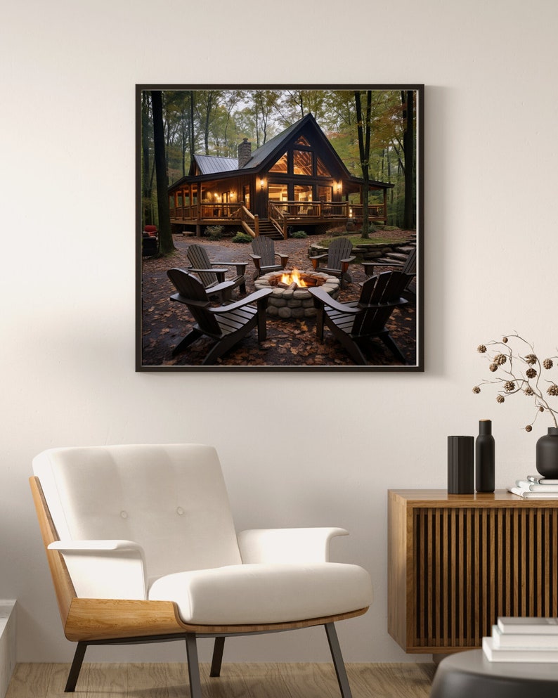 Winter Log Cabin Snowy Rustic Charm Cozy Wilderness Cabin Woods ...