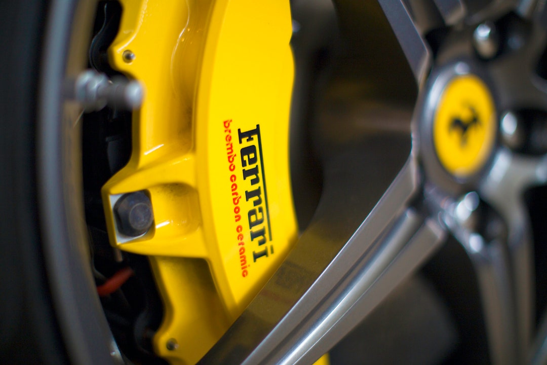 Ferrari Yellow Brembo Brakes - Car Photography, Car Decor, Garage Decor ...