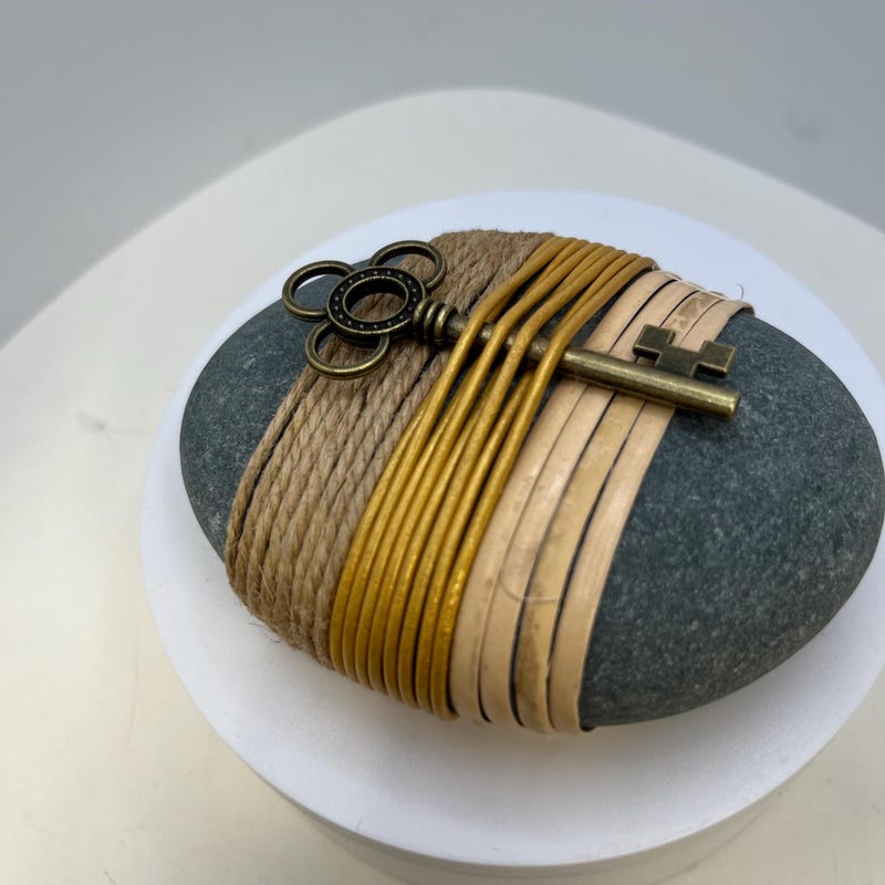 Leather Wrapped Rock - Etsy