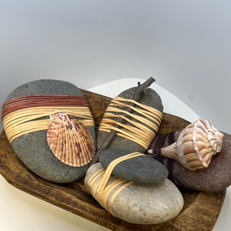 Cane Wrapped Rocks - Etsy
