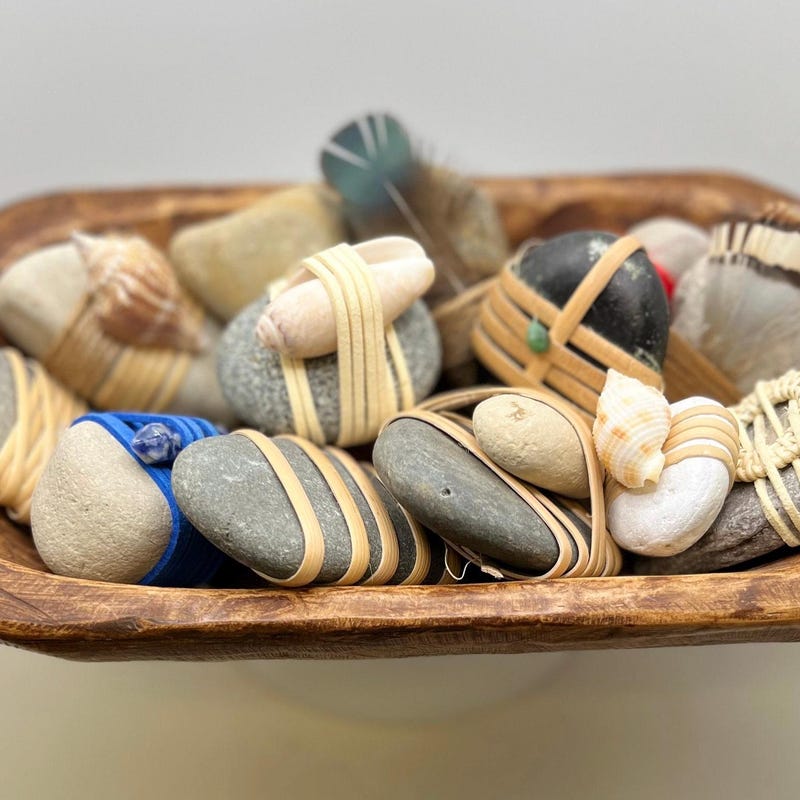 Cane Wrapped Rocks - Etsy