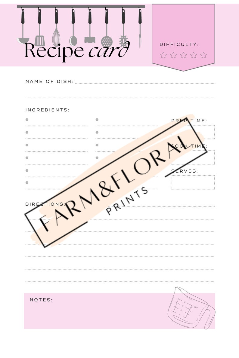 Simple Recipe Page - Etsy