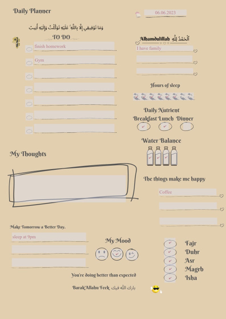 Muslim Daily Planner - Etsy