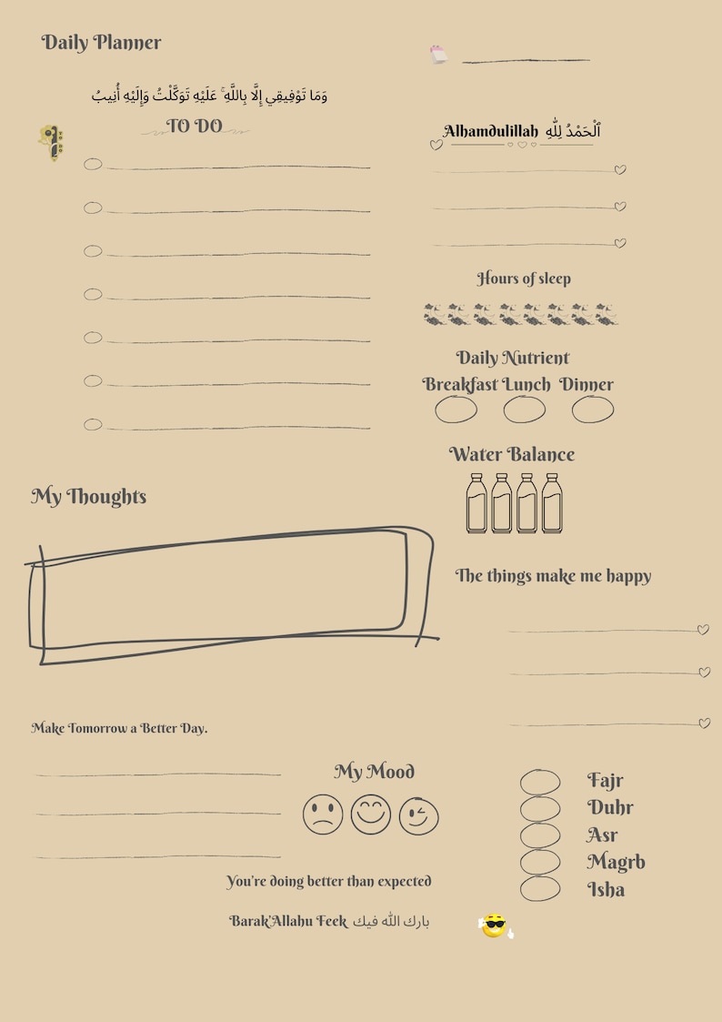 Muslim Daily Planner - Etsy