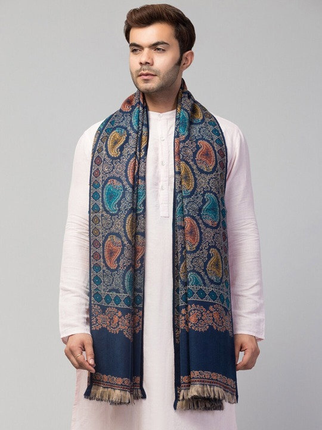 Pashminan Men Paisely Woven Design Shawl Pashmina Shawls Luxury Wedding ...