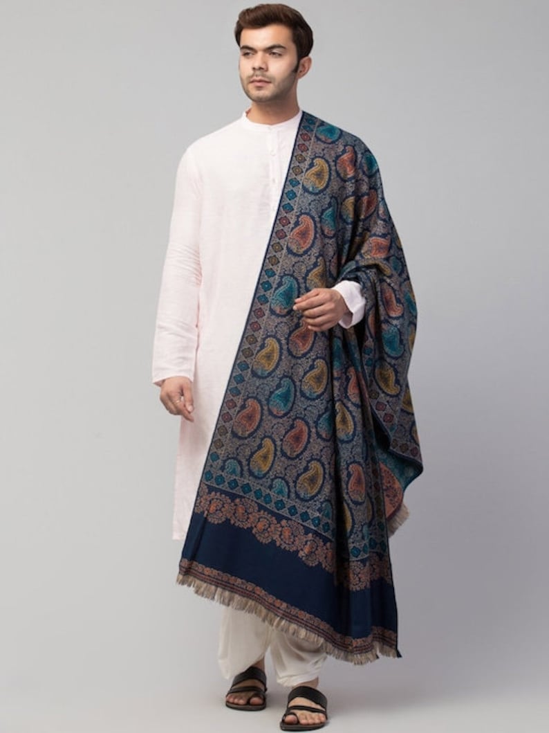Pashminan Men Paisely Woven Design Shawl Pashmina Shawls Luxury Wedding ...