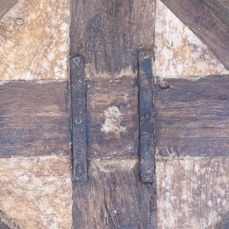 Antique Indian Chakki Grinder Table , Hand Carved Floral Wooden Low ...