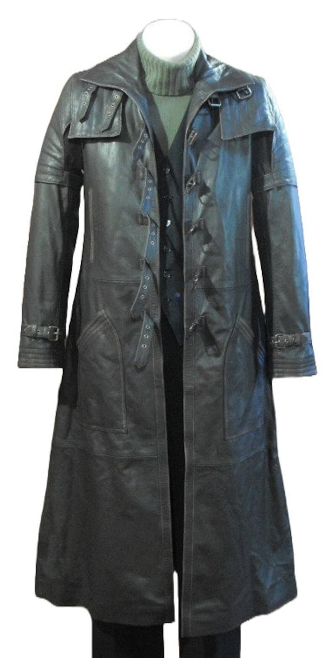 Insipired Van Helsing Leather Trench Coat Hugh Jackman Duster Vampire ...