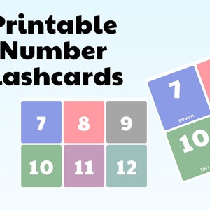 Back to School Numbers Flashcards, Preschool Numbers Printable, Numbers ...