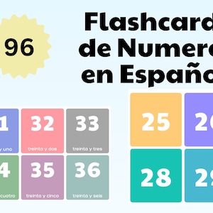 Back to School Printable Numbers Flashcards in Spanish, Numbers ...