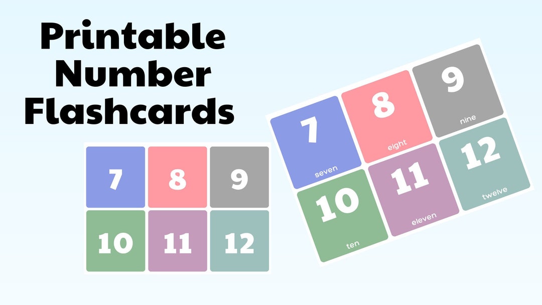 Back to School Numbers Flashcards, Preschool Numbers Printable, Numbers ...