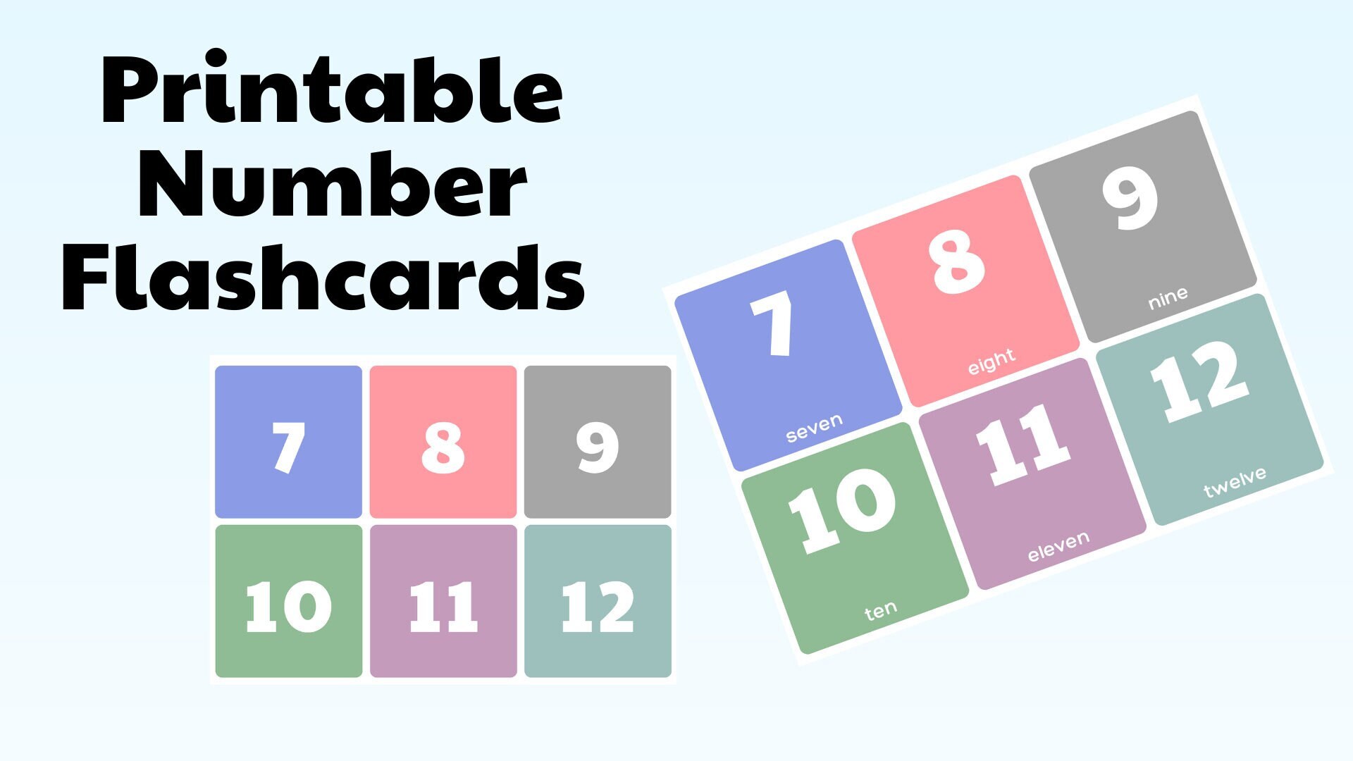 Back to School Numbers Flashcards, Preschool Numbers Printable, Numbers ...