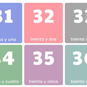 Back to School Printable Numbers Flashcards in Spanish, Numbers ...