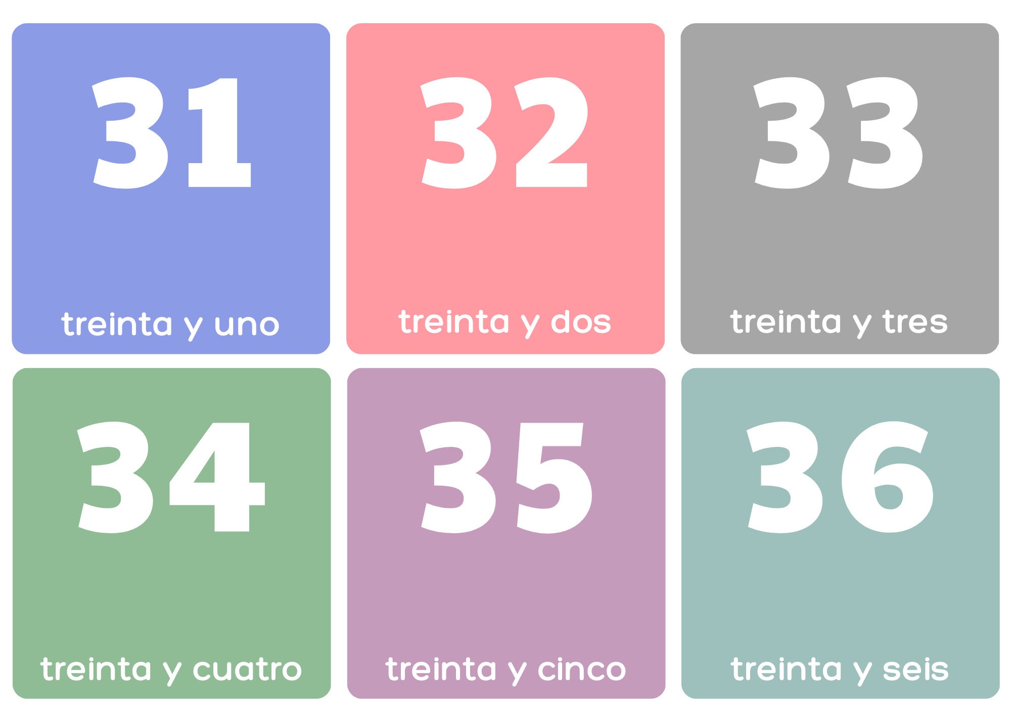 Back to School Printable Numbers Flashcards in Spanish, Numbers ...